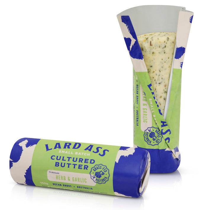 Herb & Garlic Cultured Butter 150g – Lard Ass Butter